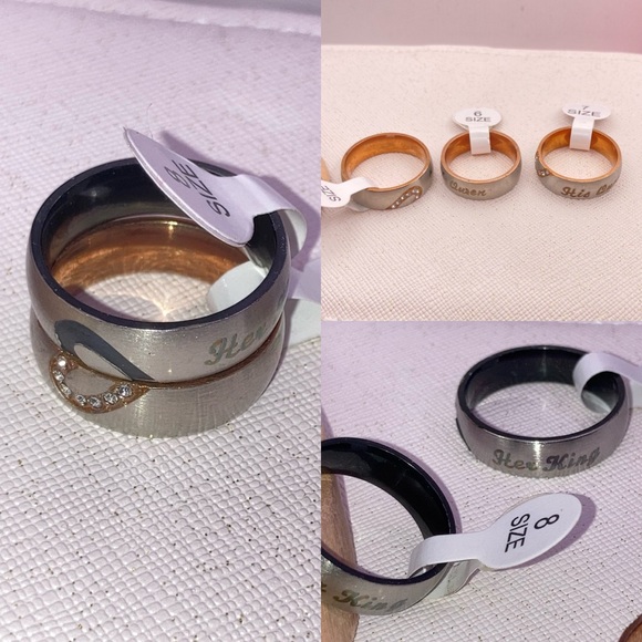 Fashion Jewelry | Jewelry | Two Tone Stainless Steel His Queen Her King ...